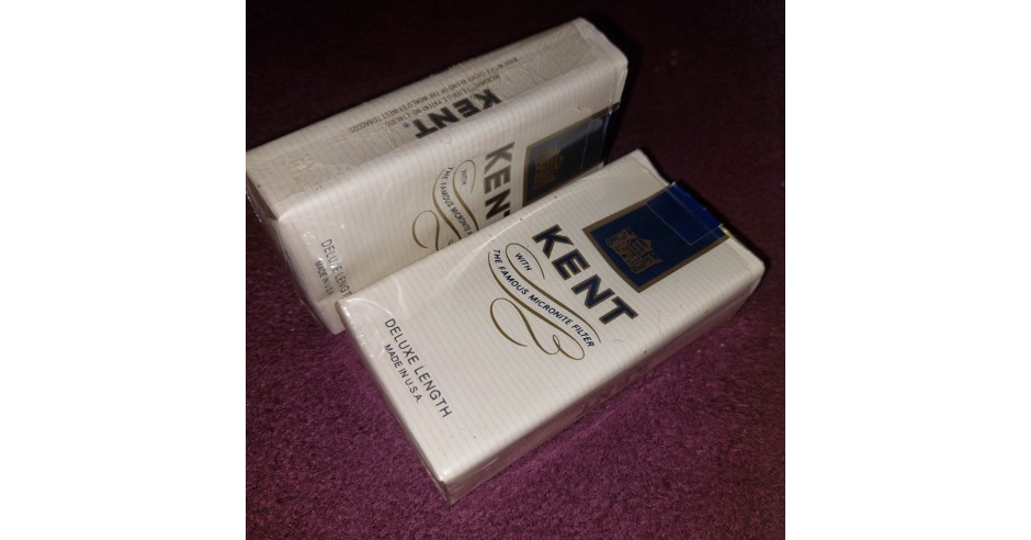 Reclama veche,2 PACHETE vechi TIGARI"KENT"DELUXE 100s-NEcartonat-MADE ...