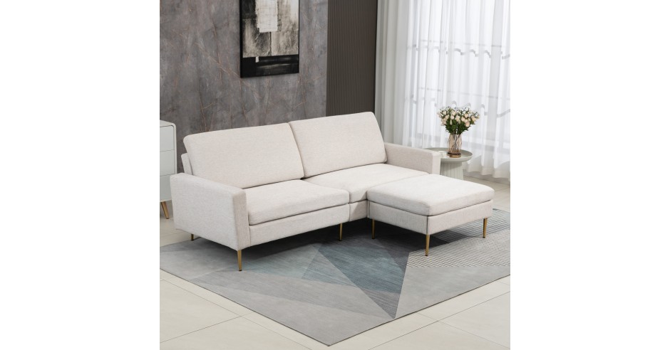 HOMCOM Canapea Saltea de 213cm cu Taburet pentru Picioare, Canapea ...