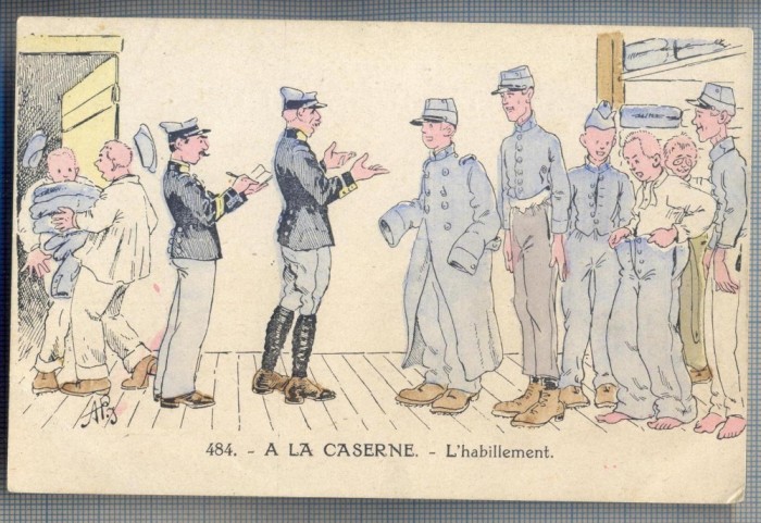 AX 03 CP VECHE INTERBELICA -UMORISTICA MILITARA - RECRUTI LA ...