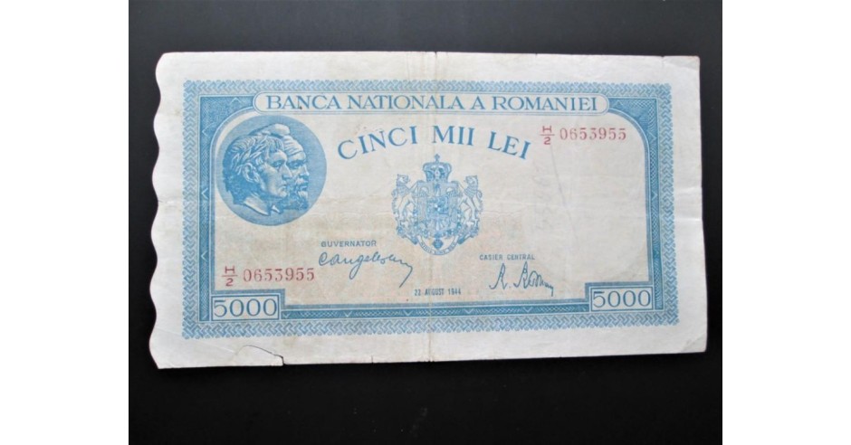 Bancnota veche Romania: 5000 Lei, 22 August 1944 | arhiva Okazii.ro