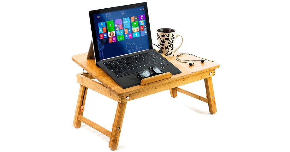 Masuta pentru Laptop sau Mic Dejun la Pat din Lemn de Bambus cu ...