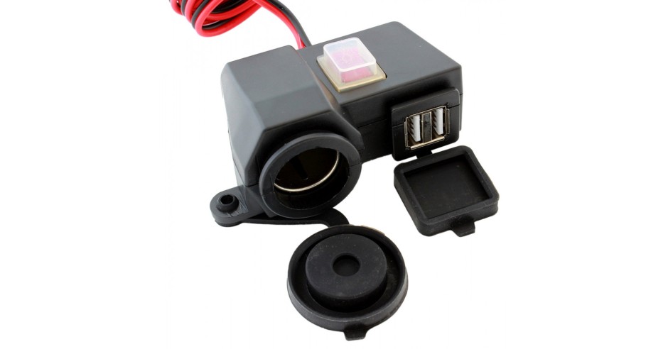 Priza de bricheta suplimentara, waterproof, 12V, 10A, cu 2 porturi ...