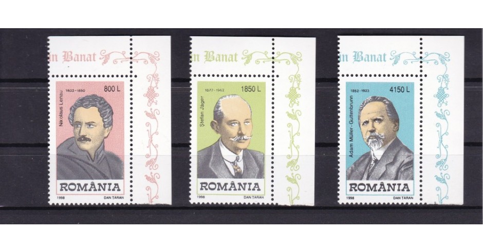 ROMANIA 1998 LP 1463 PERSONALITATI GERMANE DIN BANAT SERIE MNH | arhiva ...