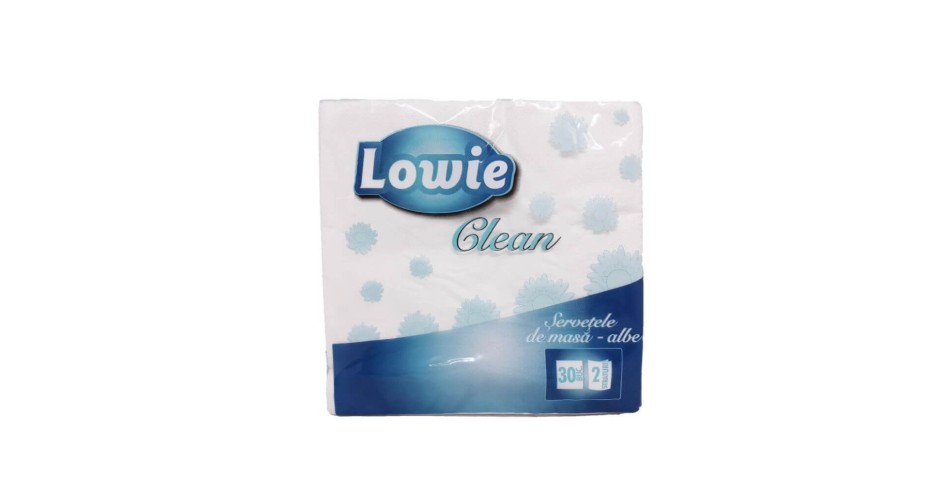 Servetele de Masa Lowie Clean, 2 Straturi, 30 Buc/Set, Celuloza, Alb ...