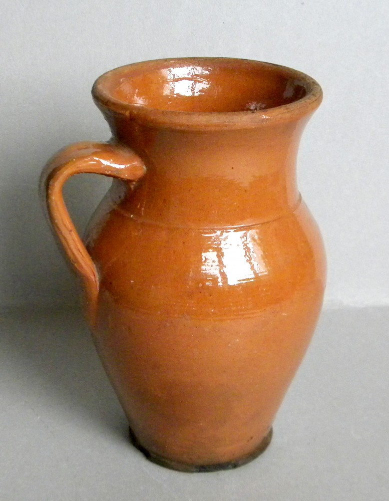 Ulcica veche de lut din Moldova 19cm, ceramica traditionala romaneasca ...