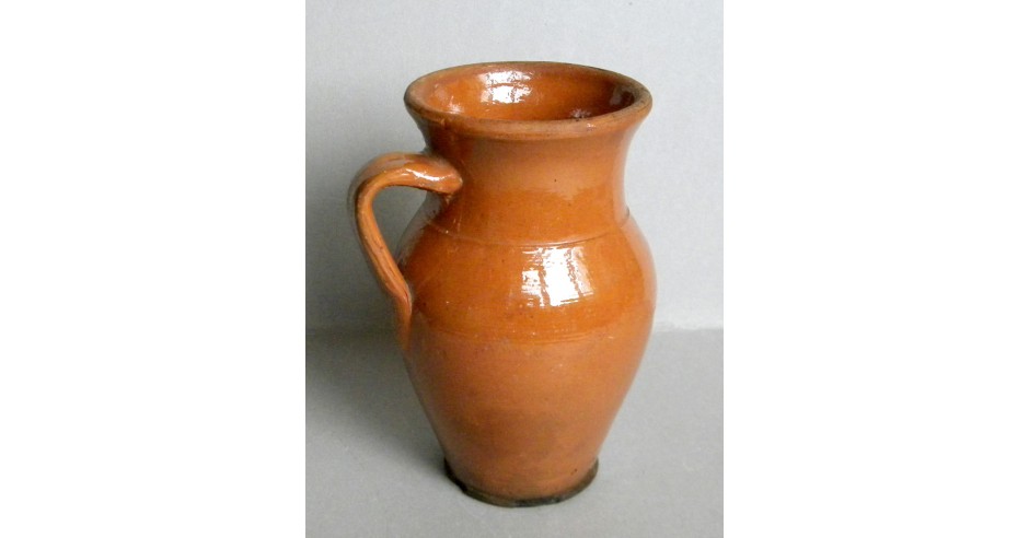Ulcica veche de lut din Moldova 19cm, ceramica traditionala romaneasca ...