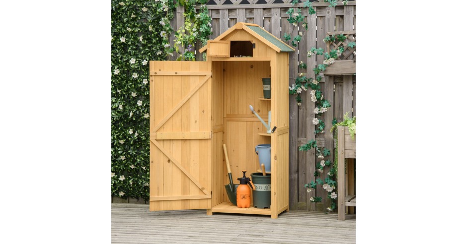 Outsunny Magazie de Gradina pentru Scule din Lemn Impermeabila, 77x54 ...