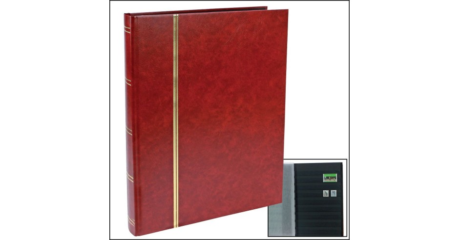 Clasor timbre A4 16 File 32 pagini negre - Burgundy | arhiva Okazii.ro