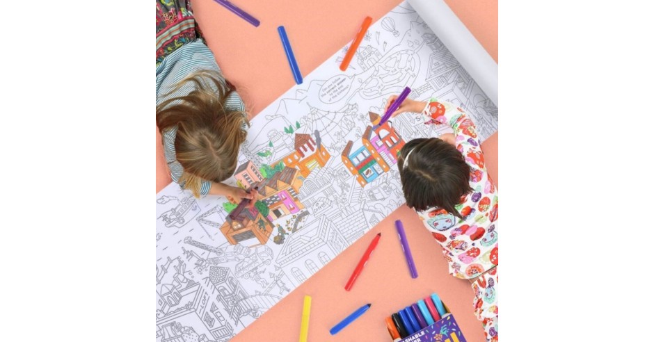 Rola hartie desene de colorat - tematica Oras - 10 m lungime | arhiva ...