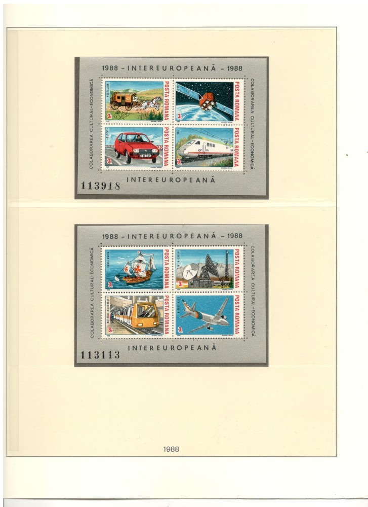 ROMANIA.1988/91 ALBUM LINDNER. Colectie timbre nestampilate, Romania de ...