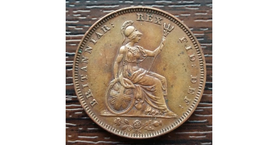 (M918) MONEDA ANGLIA - FARTHING 1827, GEORGE IV, MAI RARA, Europa ...