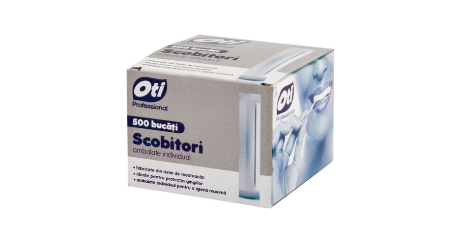 Scobitori din Lemn OTI, 500 Buc/Set, Lungime 65 mm, Ambalate Individual ...