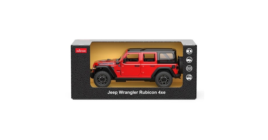 MASINUTA METALICA JEEP WRANGLER RUBICON 4XE ROSU CU SCARA 1 LA 32 ...