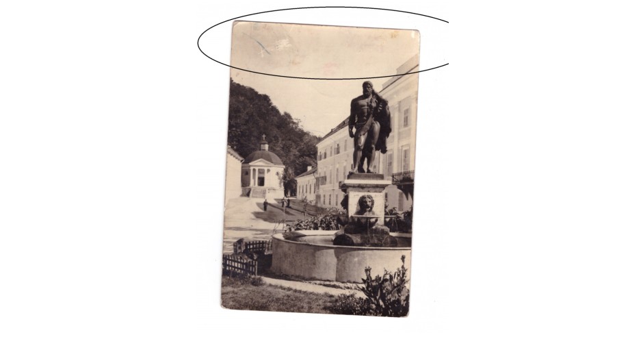 CP Baile Herculane - Statuia lui Hercule si domul, RPR, circulata 1957 ...