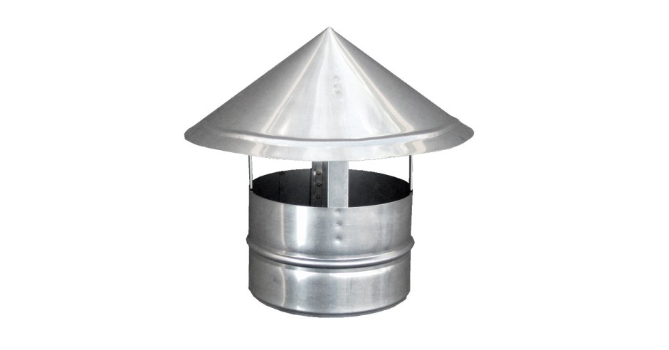 Cos de fum inox, 200mm, capac terminal pentru burlan soba, YTGH-0980 ...