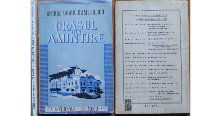 George Dorul Dumitrescu , Orasul din amintire , Chisinau ,1944 , cu ...