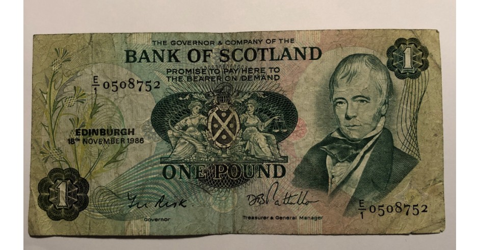 Scotia 1 lira pound 1986 Edinburgh Castle | arhiva Okazii.ro