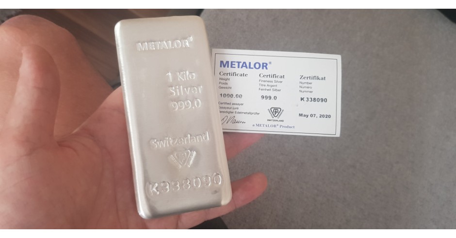 Lingou Argint Pur 999 Metalor - 1 kg | arhiva Okazii.ro