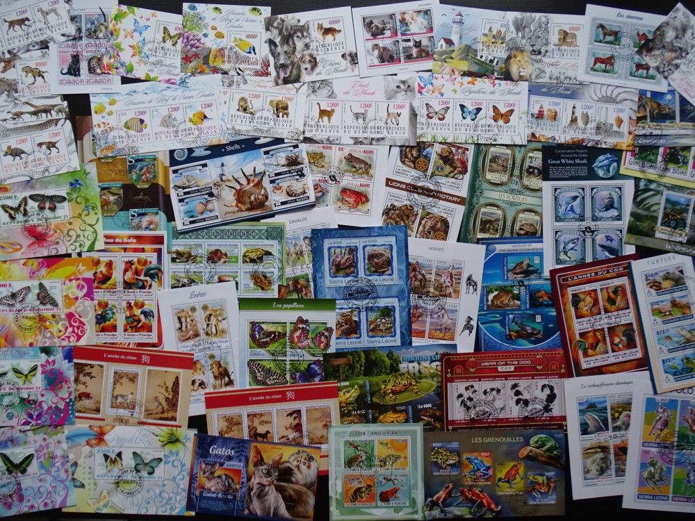 50 colite stampilate , timbre tematice Fauna/Animale (Lot 3033 ...