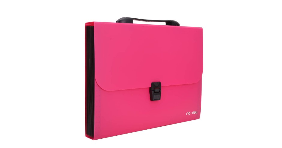 Servieta din Plastic cu Maner A4 Deli, 13 Compartimente, 600 Microni ...