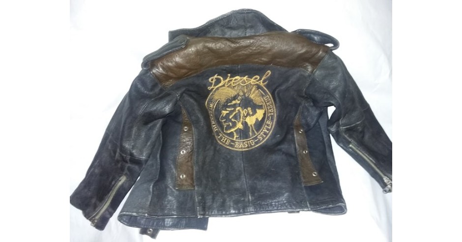 GEACA Piele VECHE MOTOCICLISTI INSCRIPTIONATA DIESEL,marimea M,Stare ...