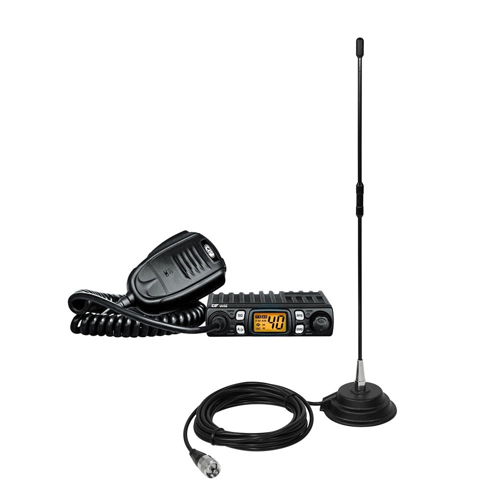 Kit statie radio CB CRT One cu S-Metru, 4W, ASQ, 12V, RF Gain, SWR ...