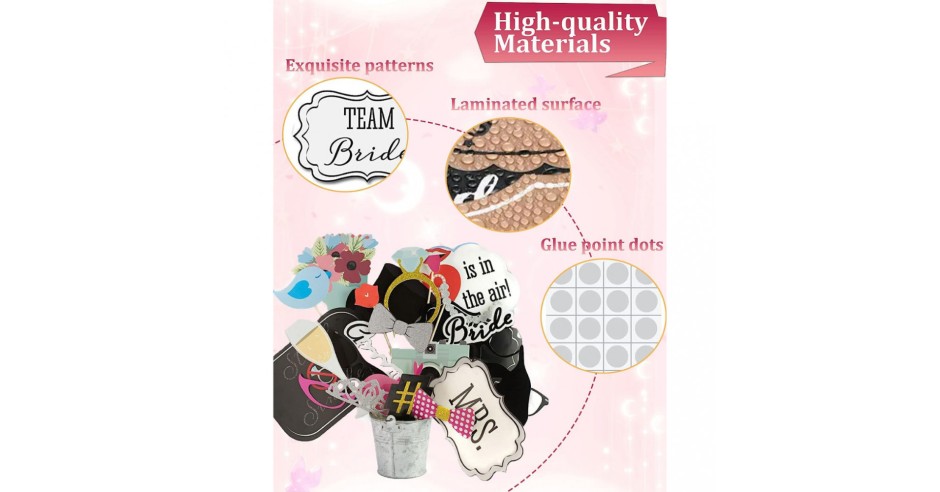 Set recuzita pentru fotografii de nunta, pachet cu 31 de accesorii, photo props, decoratiuni ...