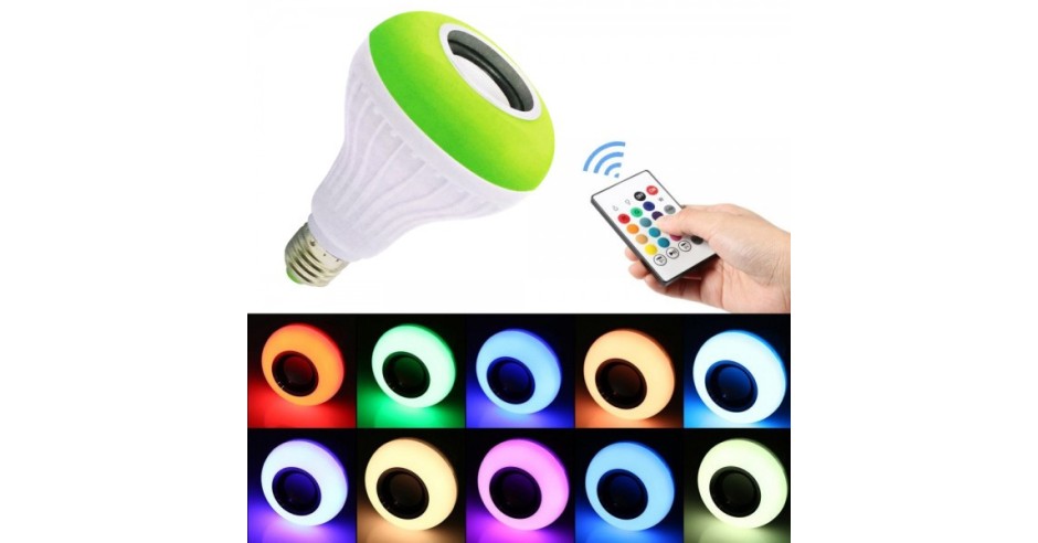 Bec LED Disco E27 Boxa 3W Muzica Bluetooth, Telecomanda Lumini 220V ...