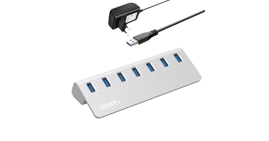 Hub USB Cu 7 porturi USB 3.0, FIDECO, Type-C, Adaptor Multiport ...