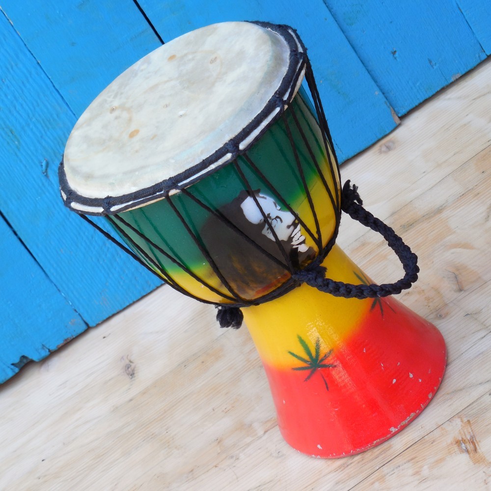 TOBA AFRICANA / JAMAICANA - BONGO / DJEMBE - LEMN SI PIELE - BOB MARLEY ...