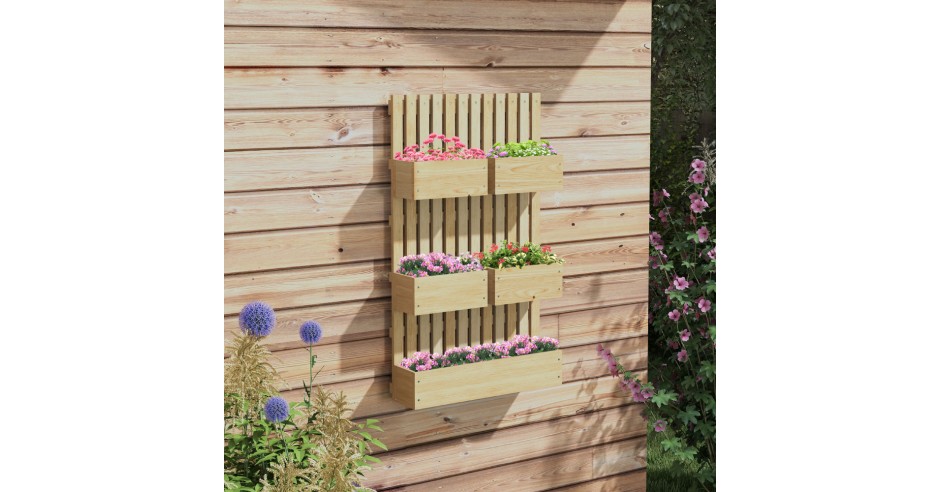 Outsunny Ghiveci inaltat de gradina cu grilaj pentru vita de vie ...