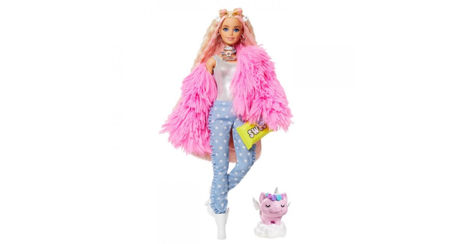 Papusa Barbie Extra Style Fluffy Pinky | arhiva Okazii.ro
