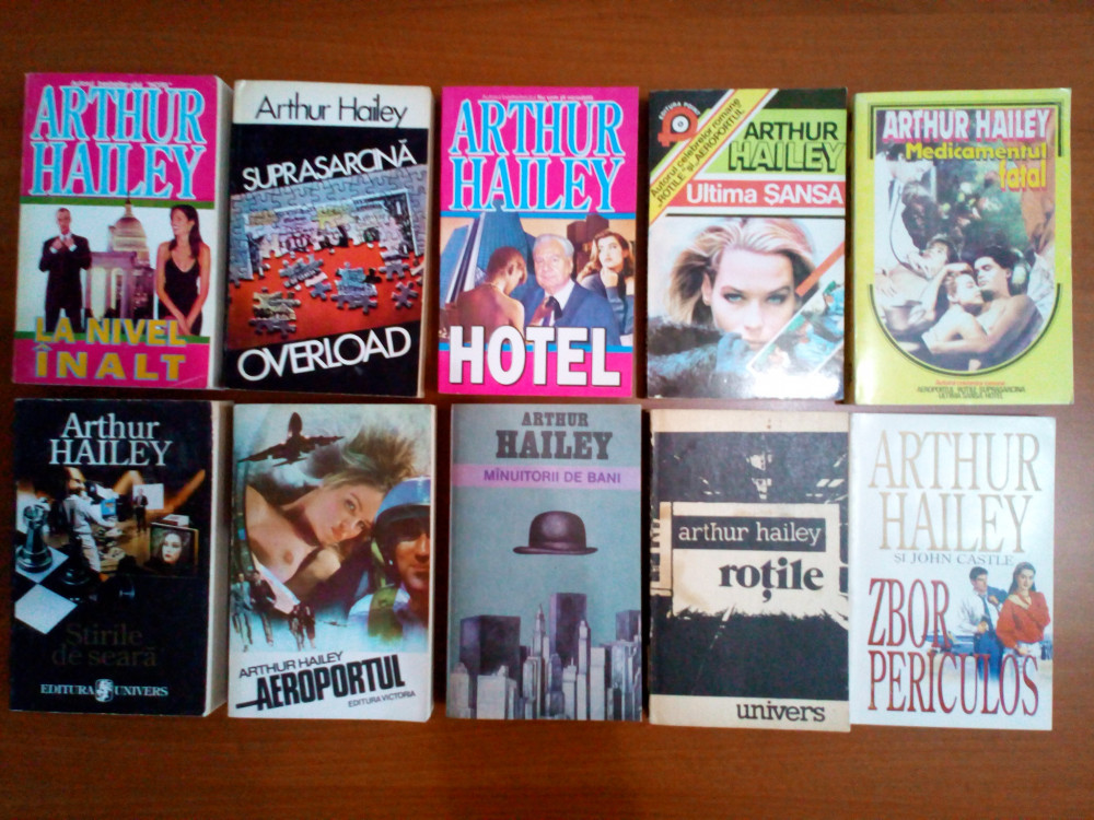 Arthur Hailey - set 10 carti (Hotel, Overload, Ultima sansa, Aeroportul ...