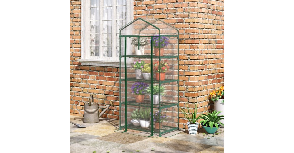 Outsunny Sera pentru Balcon Compacta cu 4 Rafturi pentru Plante, Sera ...