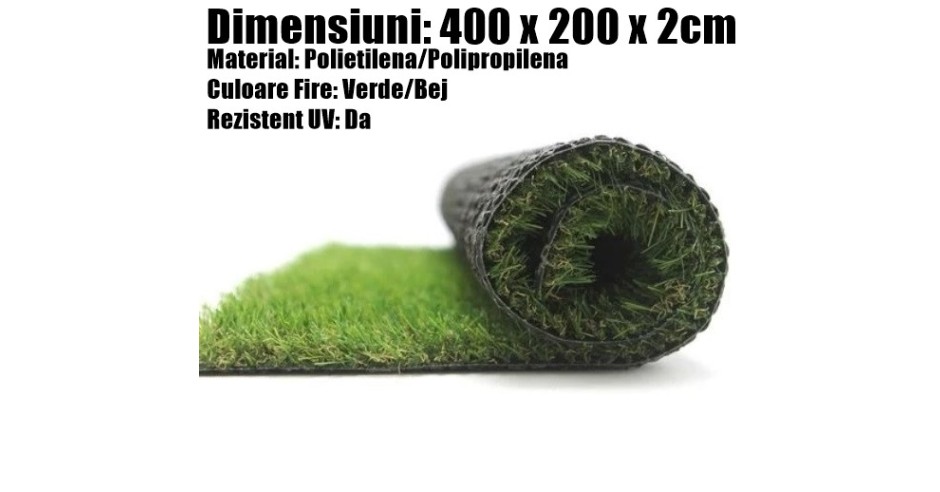 Gazon Sintetic Artificial Terasa Iarba Verde Bej 400 x 200 x 2cm ...