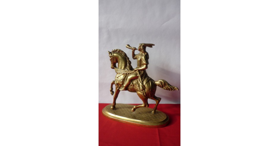 STATUETA DIN BRONZ CAL CU CALARET | Okazii.ro