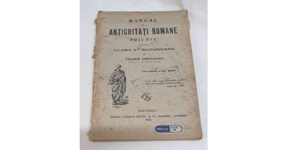Carte veche de colectie anul 1922 Manual de ANTICHITATI ROMANE | arhiva ...