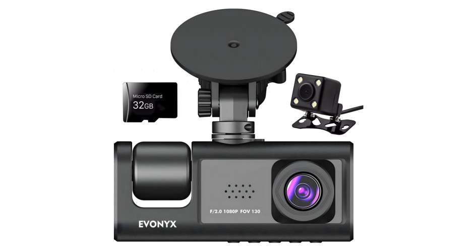 Camera tripla auto de bord HAWIRE, Full HD 1080P, 3 Lentile, Unghi ...