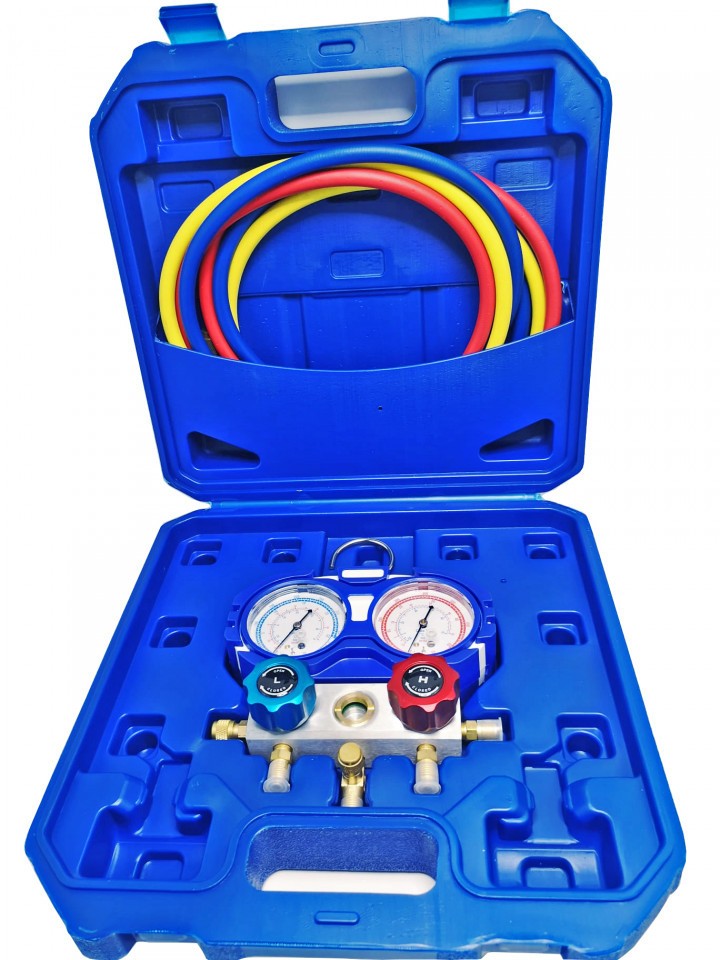 Trusa completa cu baterie de Manometre R32, R410A, set furtune(160 cm ...