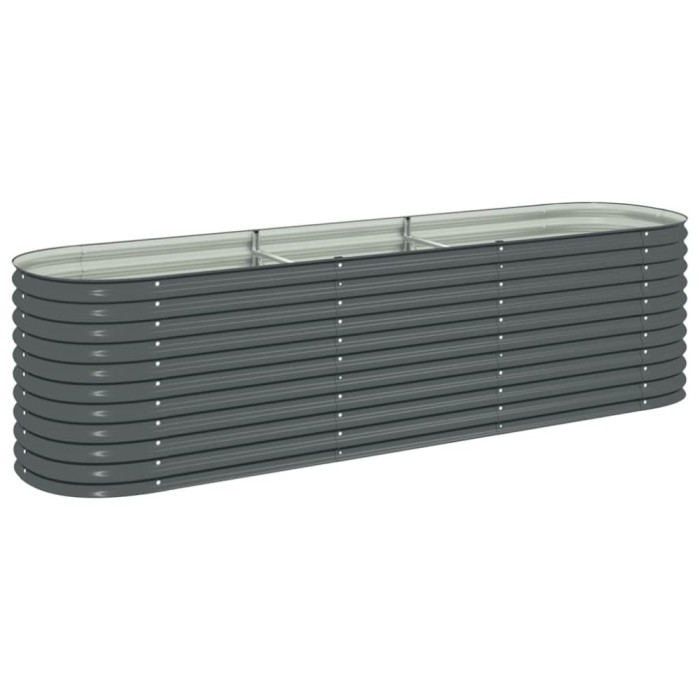 Strat inaltat de gradina, gri, 320 x 80 x 81 cm otel galvanizat, DKD ...