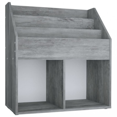 Raft de reviste pentru copii, gri beton, 71x30x78,5 cm, PAL | Okazii.ro