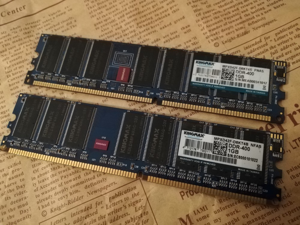 Kit memorii RAM PC 2Gb DDR1(2x1Gb) 400Mhz Kingmax Dual Channel | arhiva ...