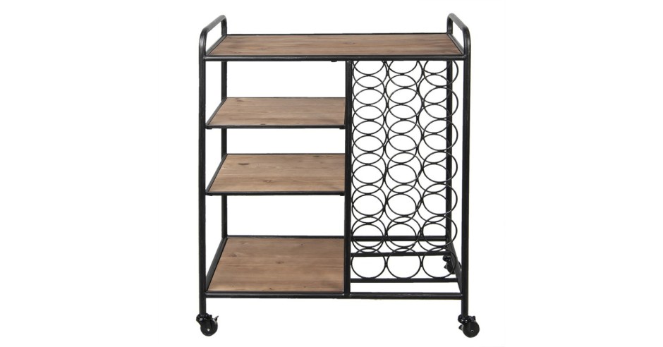 Comoda pentru bucatarie din fier forjat cu rafturi din lemn 50299 ...