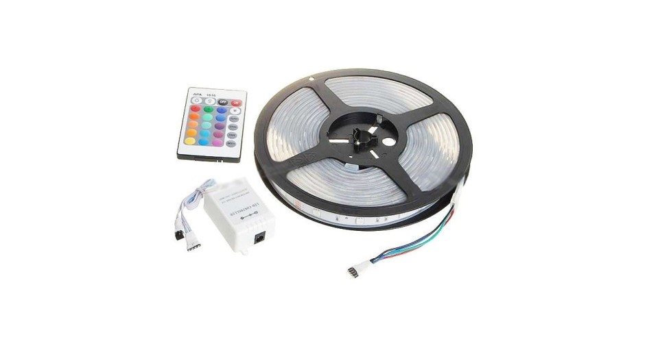 Kit Banda LED RGB 5M Multicolora cu Telecomanda, Transformator 2A, 16 ...