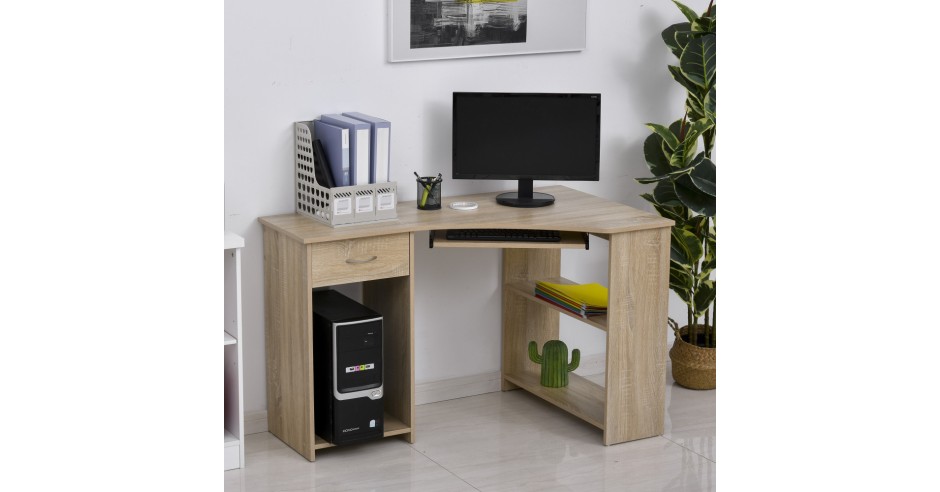 HOMCOM Birou pentru Computer in forma de L pe Colt pentru Casa si Birou ...