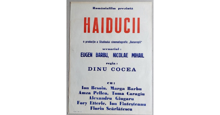 Haiducii - Afis film românesc, cinema Româniafilm 1966, Epoca de Aur | arhiva Okazii.ro