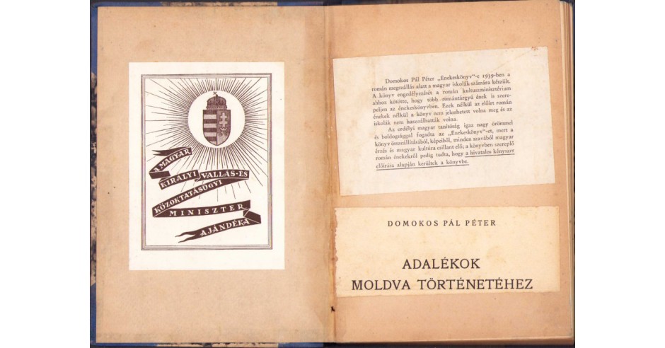 HST C746 Adalekok Moldva tortenetehez de Domokos Pal Peter CU UZURA ...