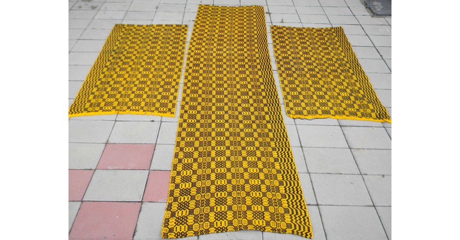 3 Traverse vechi romanesti din macat tesute la razboi, tesaturi din ...