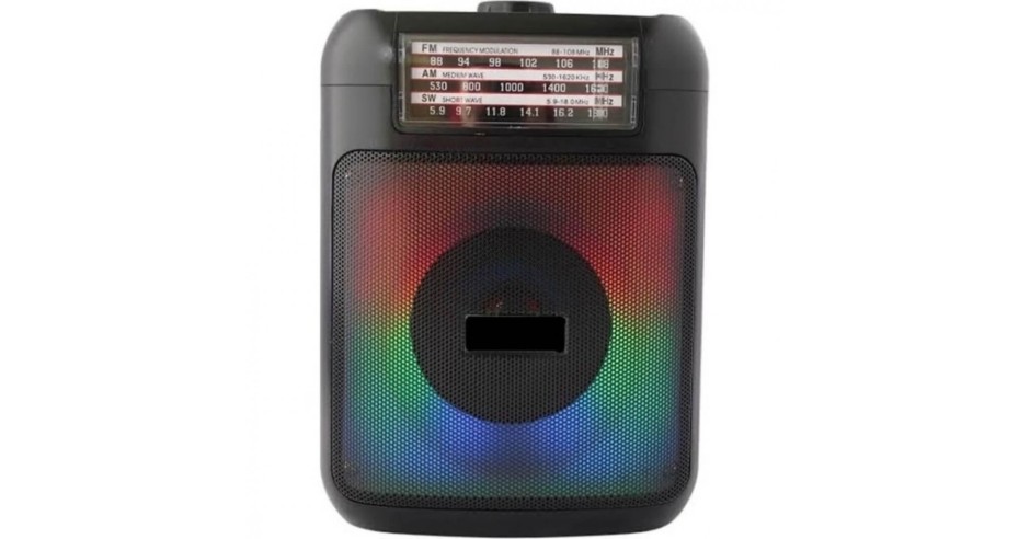Boxa portabila cu lumini, led rgb, bluetooth, 15w, radio FM, AM, SW ...