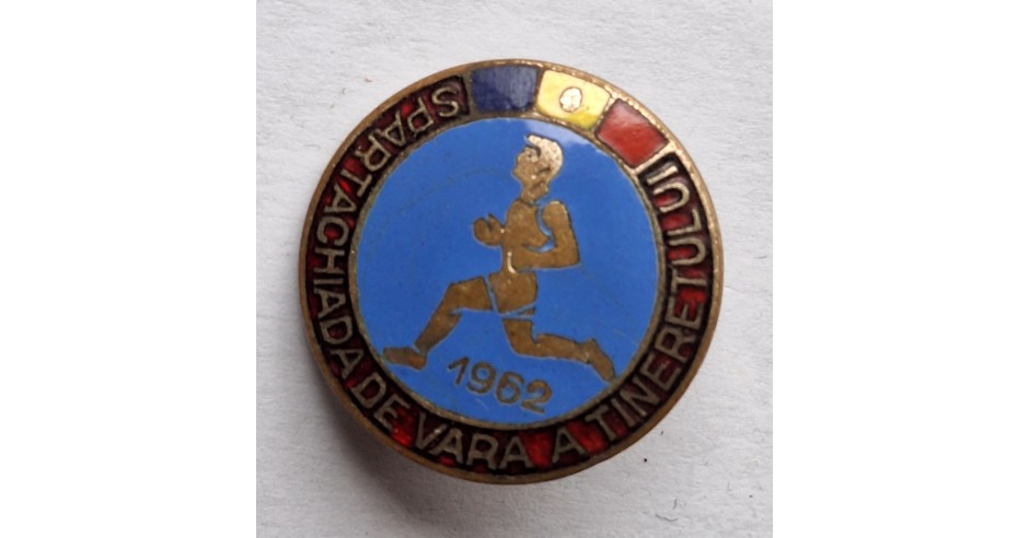 Spartachiada de vara a Tineretului 1962 insigna elevi, scolari ...